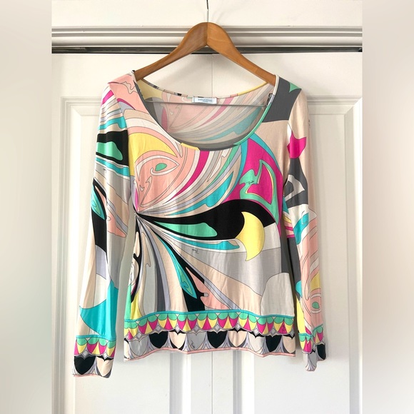 Emilio Pucci | Tops | Pucci Longsleeve Jersey Top | Poshmark